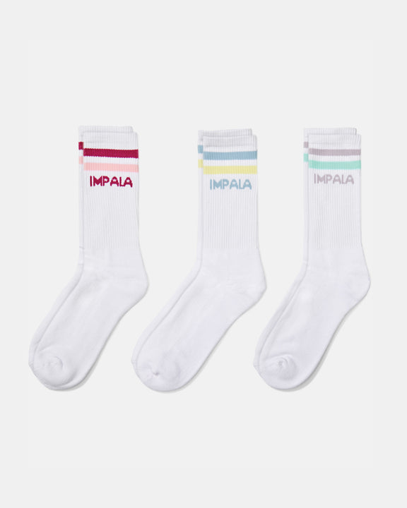 Impala Stripe Sock 3pk - Pastel – Impala Skate